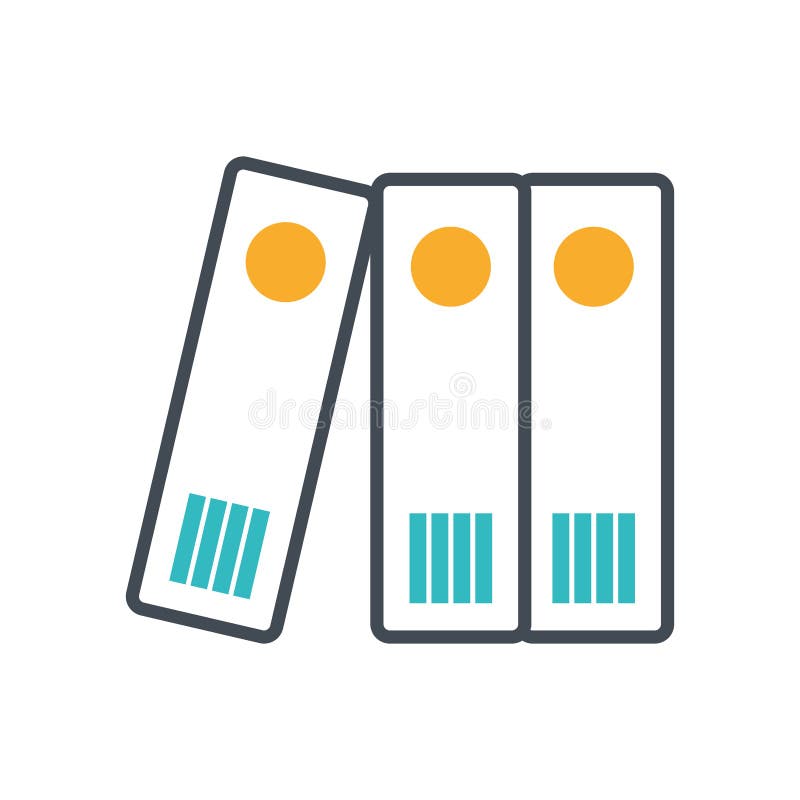 Office Books and Folders Icons Set Stock Vector - Illustration of ...