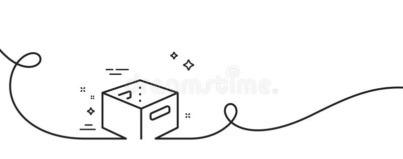 Office Box Line Icon. Delivery Parcel Sign. Cargo Package. Continuous ...