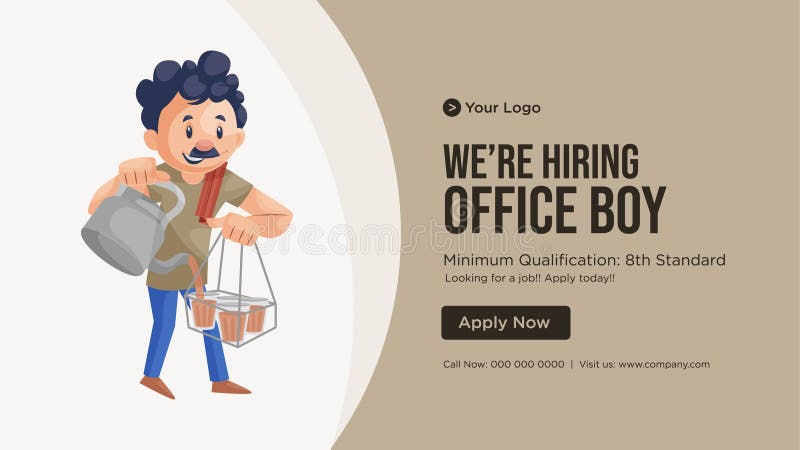 Banner Design of Hiring Office Boy Stock Vector - Illustration of ...