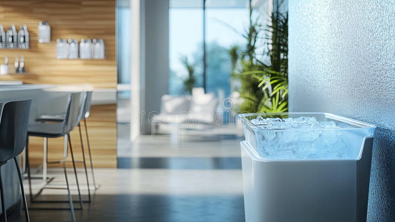 Office Break Room with Ice Bath Station, Sleek and Modern . Stock Photo ...