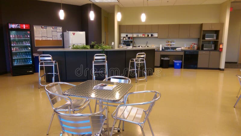 Hipster Looking Coffee Shop Ready To Open for the Day with a Clean and ...