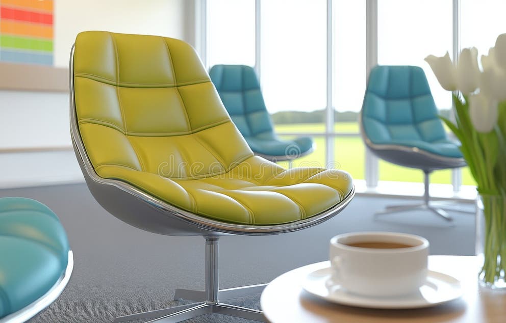 The Office Break Room is Modern, Bright, and Equipped with Chairs and a ...