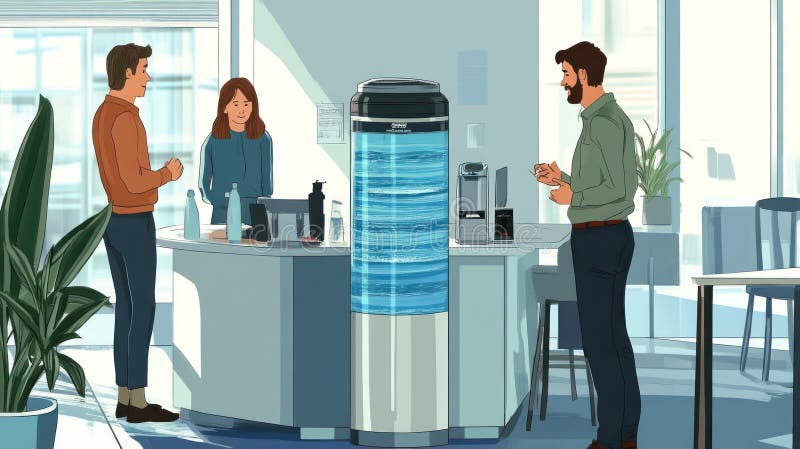 Office break room scene stock illustration. Illustration of design ...