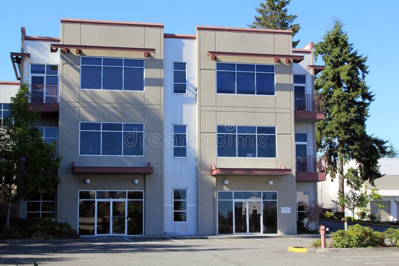 Modern Three Story Office Building Stock Image - Image of contemporary ...