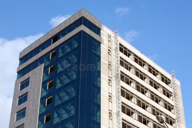 Contemporary Office Building with Stone Facade Stock Photo - Image of ...