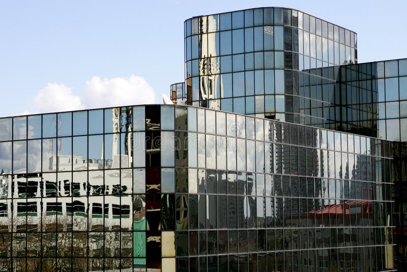 New York City Glass Building Stock Image - Image of cities, business ...