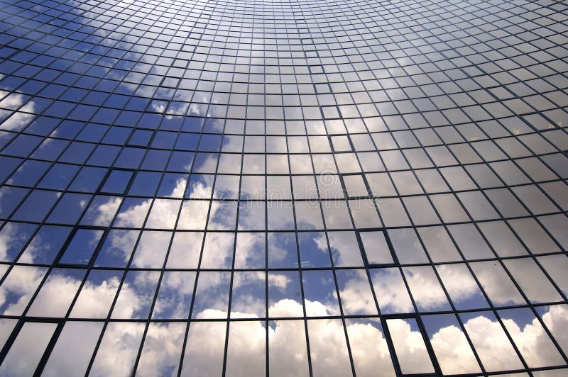 A Modern Office-building, Equipped with Coloured Reflecting Wall Stock ...