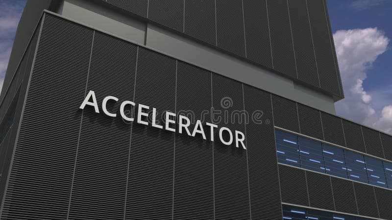 Office Building with ACCELERATOR Sign. 3d Rendering Stock Illustration ...