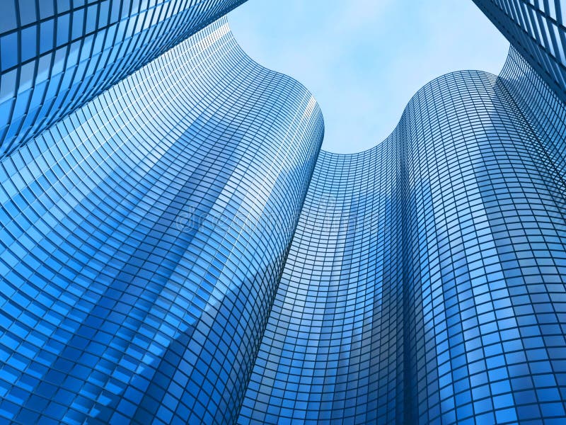 Office Building on a Background of the Blue Sky Stock Illustration ...