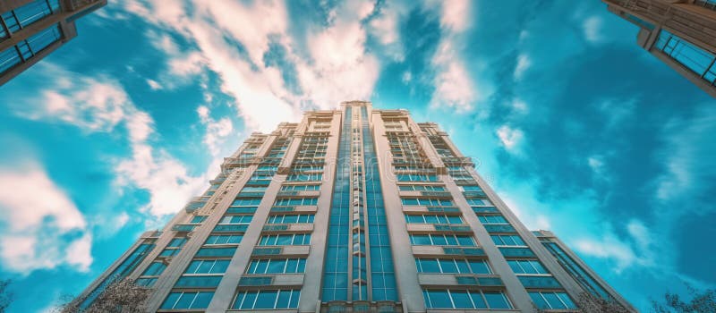 Office Building on a Background of the Blue Sky Stock Photo - Image of ...