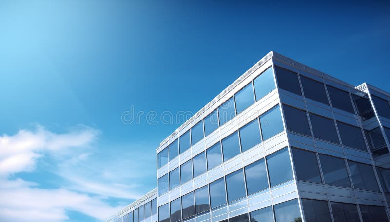 Office Building on a Background of the Blue Sky Stock Illustration ...