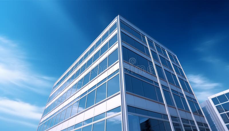 Office Building on a Background of the Blue Sky Stock Illustration ...