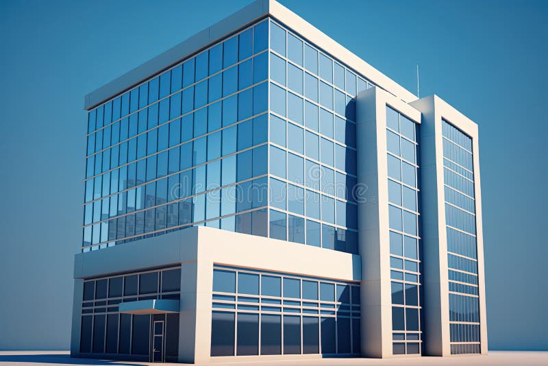 Office Building on a Background of the Blue Sky. Generative AI Stock ...
