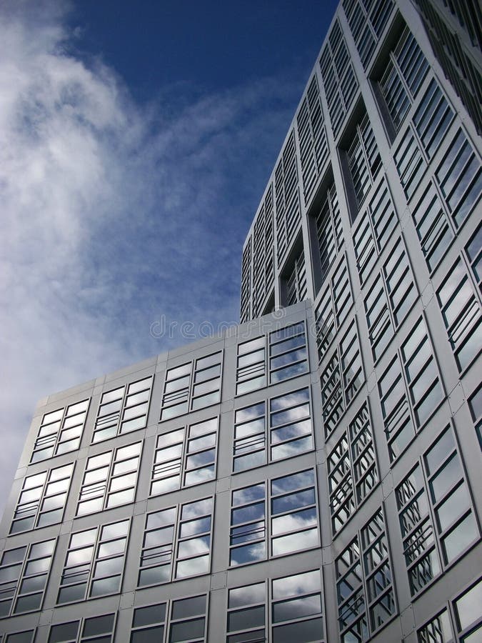 Office Building in Business District Stock Image - Image of cloud ...