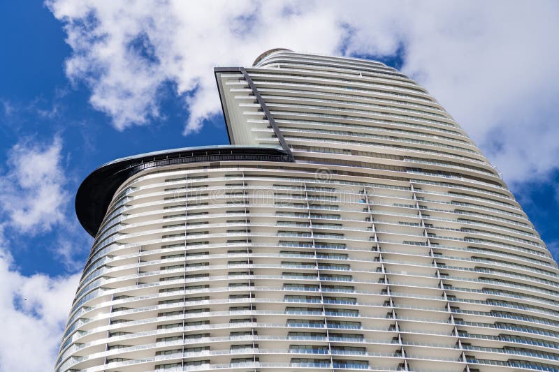 Office Building in Business District. Perspective View. Skyscraper ...