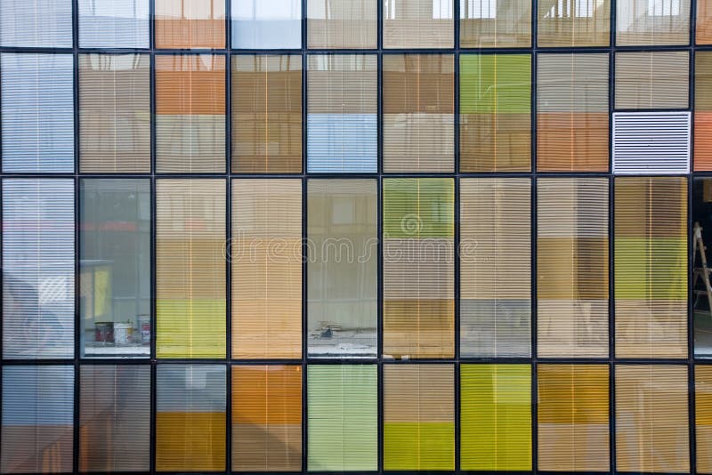 Office Building with Colorful Windows Stock Photo - Image of ...