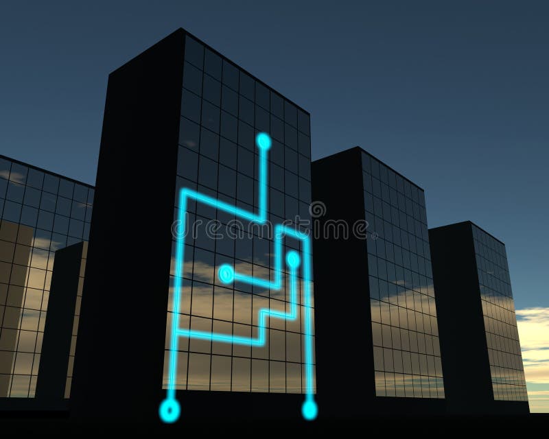 Building Connected Electricity Post Doodle Icon Hand Drawn Illustration ...