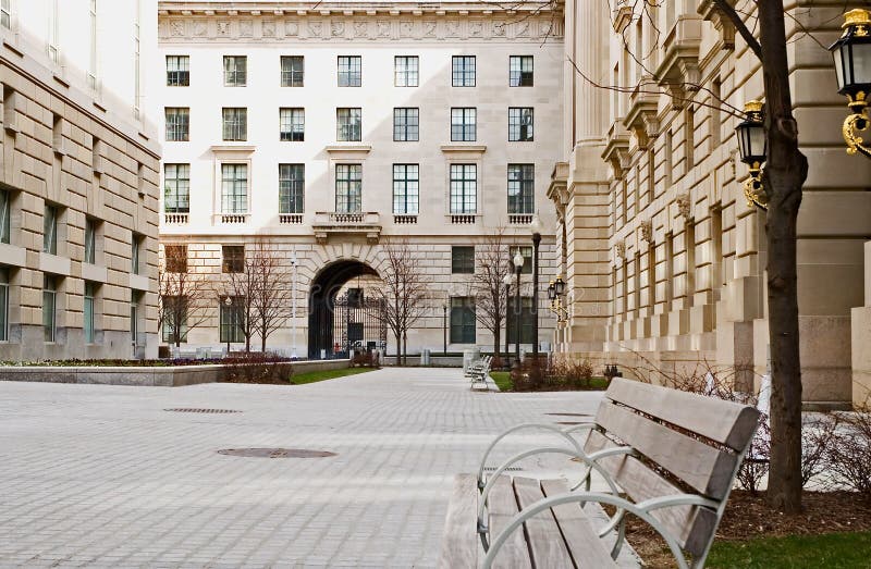 Office Building Courtyard stock photo. Image of walk, yard - 536552