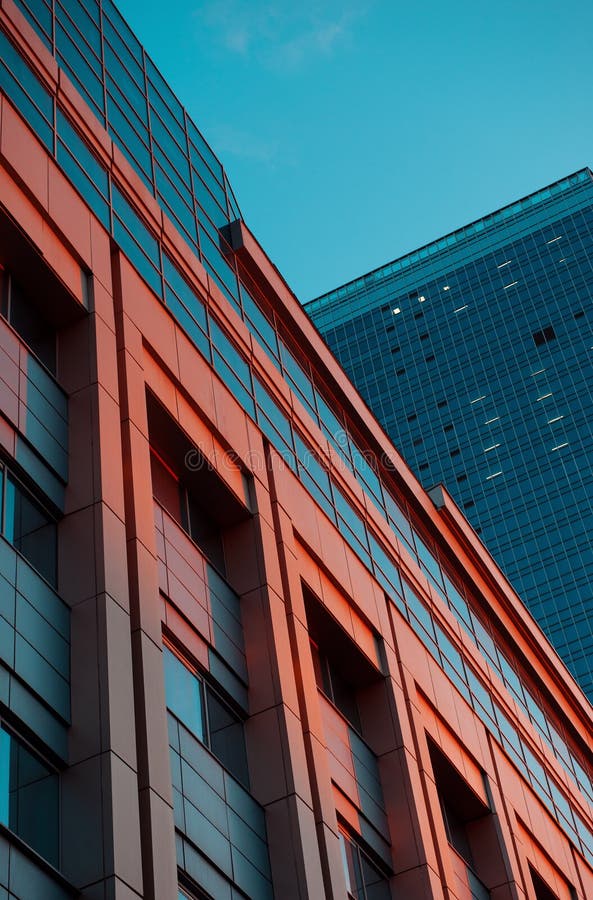 Office Building in the Evening Stock Photo - Image of construction ...