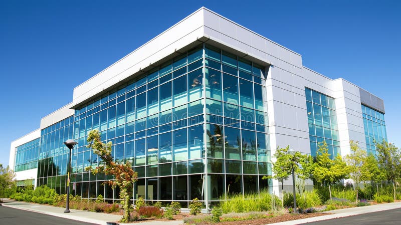 Office Building Exterior of Light is Coming through the Windows ...