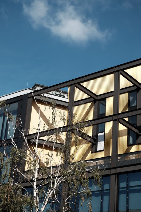 Office Building with External Support Structure Stock Photo - Image of ...