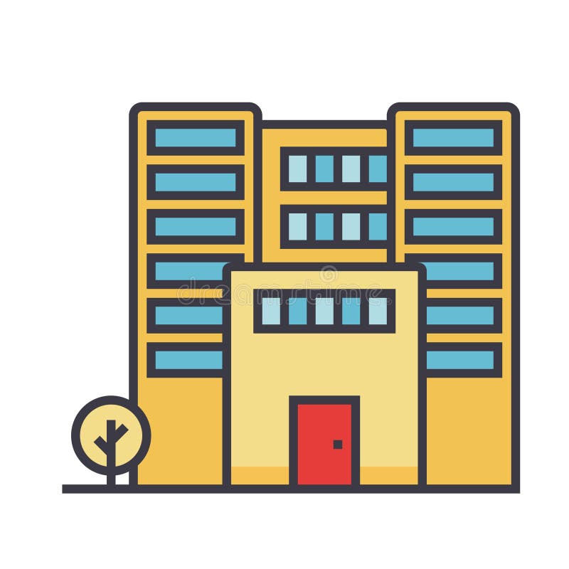 Office Building Line Icons, Signs, Vector Set, Linear Concept, Outline ...