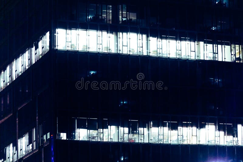 Office Building with Glass Facade - Night Photograph Editorial Image ...