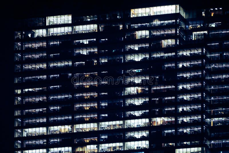 Office Building with Glass Facade - Night Photograph Editorial Photo ...