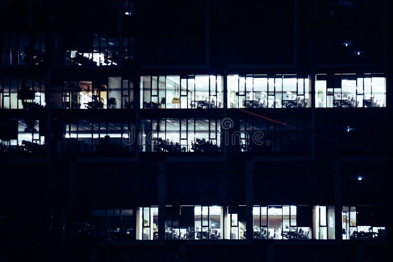 Office Building with Glass Facade - Night Photograph Editorial Stock ...