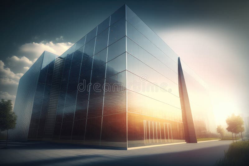 Office Building with a Glass Surface. Concept Created with Generative ...