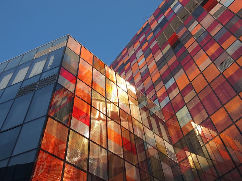 Red Glass Building stock image. Image of geometry, sanlitun - 11417691