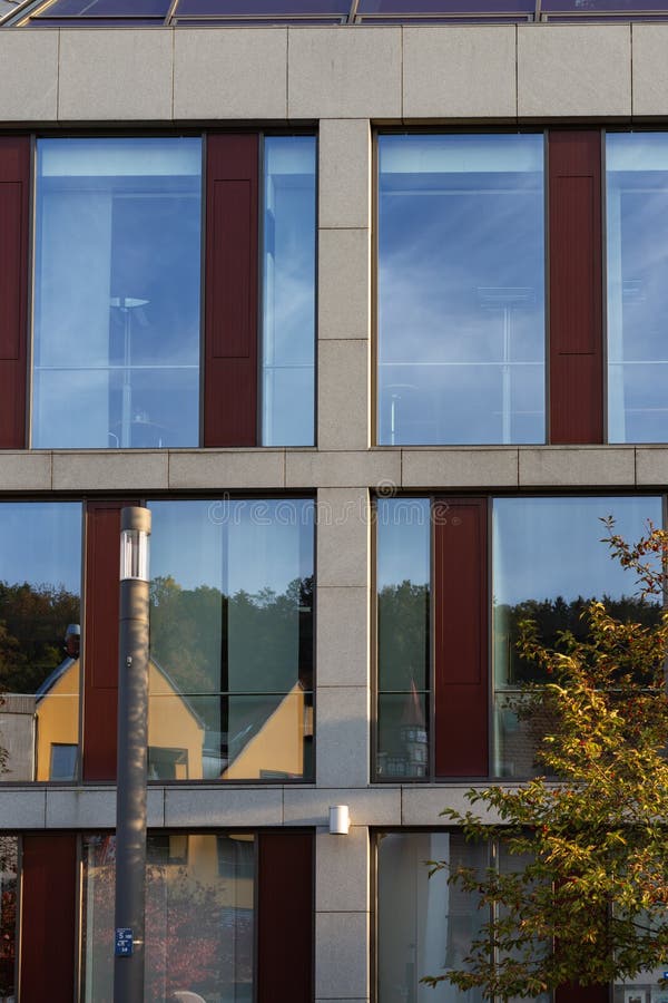 Office Building with Glass Window Facade Stock Image - Image of ...