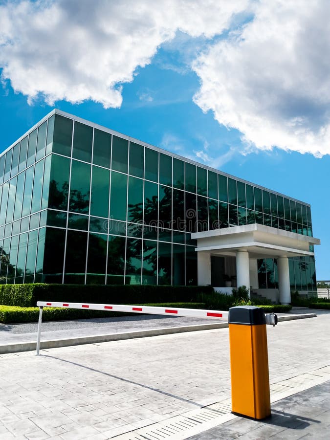 Office Building with Glass Windows Stock Image - Image of black, light ...
