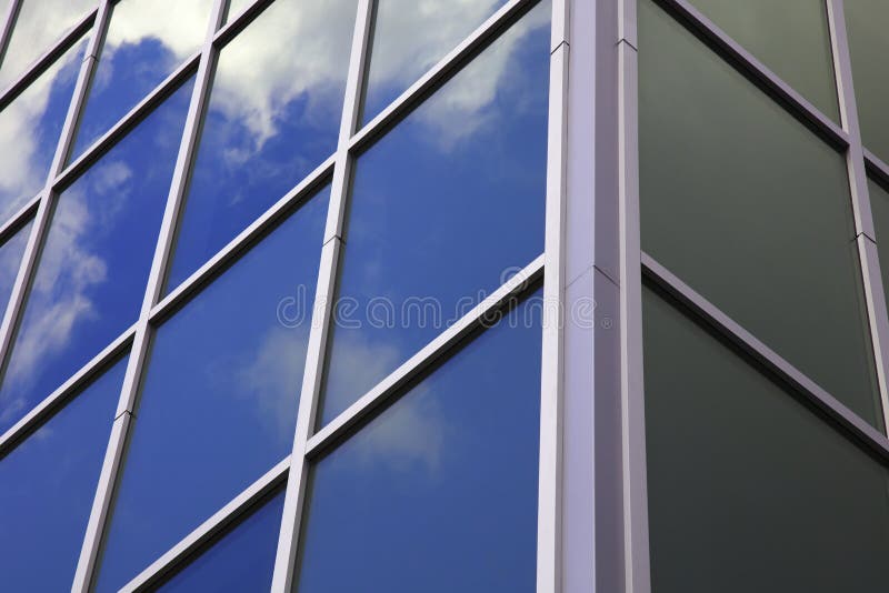 Office Building Glass Windows Skyscraper Corner Workplace Blue Sky ...