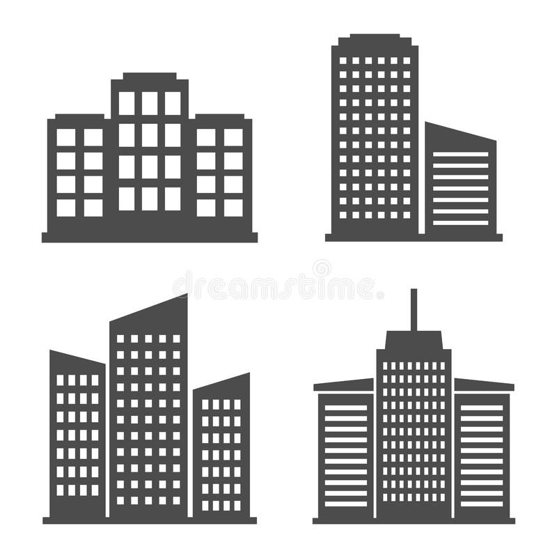 Office building icon stock vector. Illustration of black - 266224274