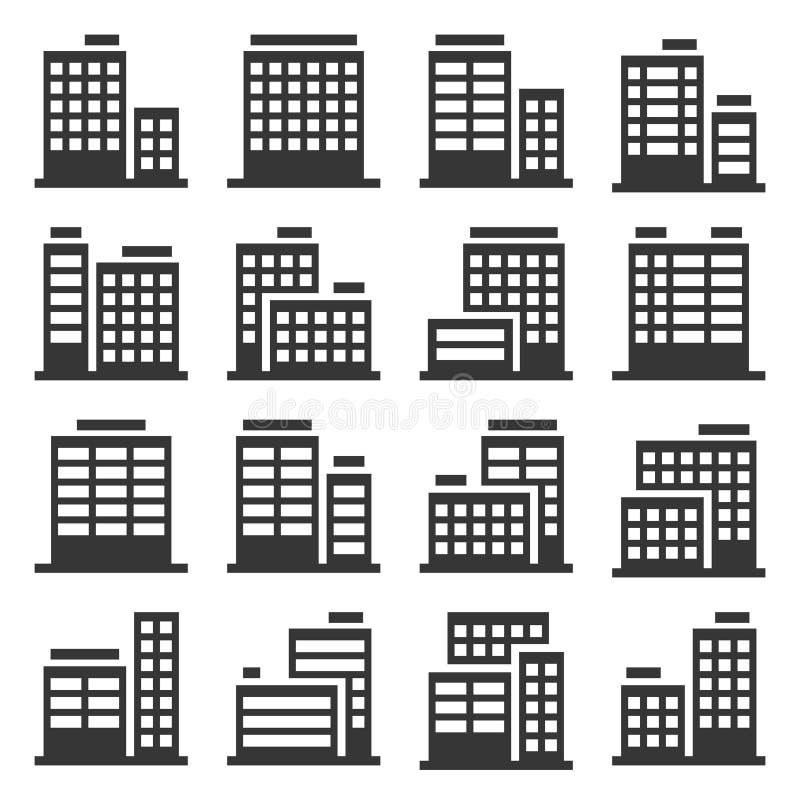 Office Icons Set on White Background. Line Style Vector Stock Vector ...