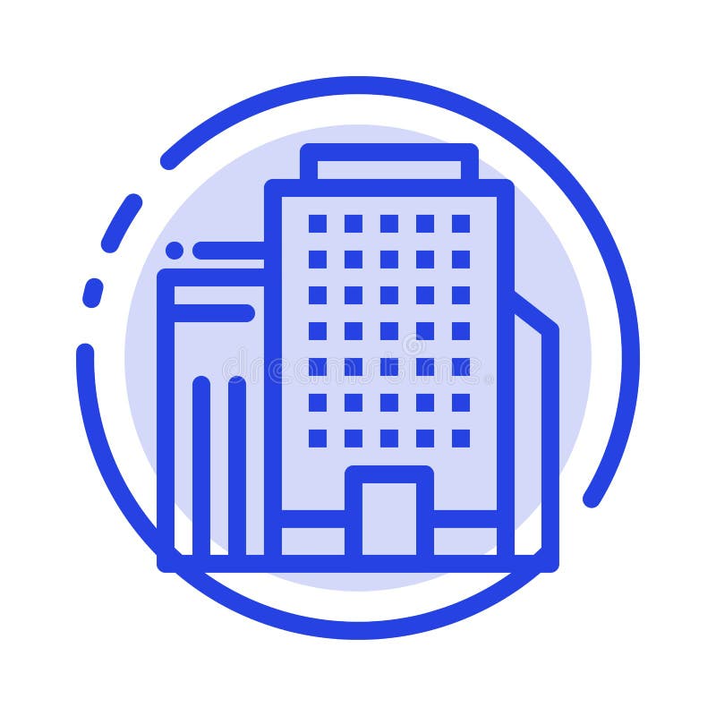 Office, Building, Job Blue Dotted Line Line Icon Stock Vector ...