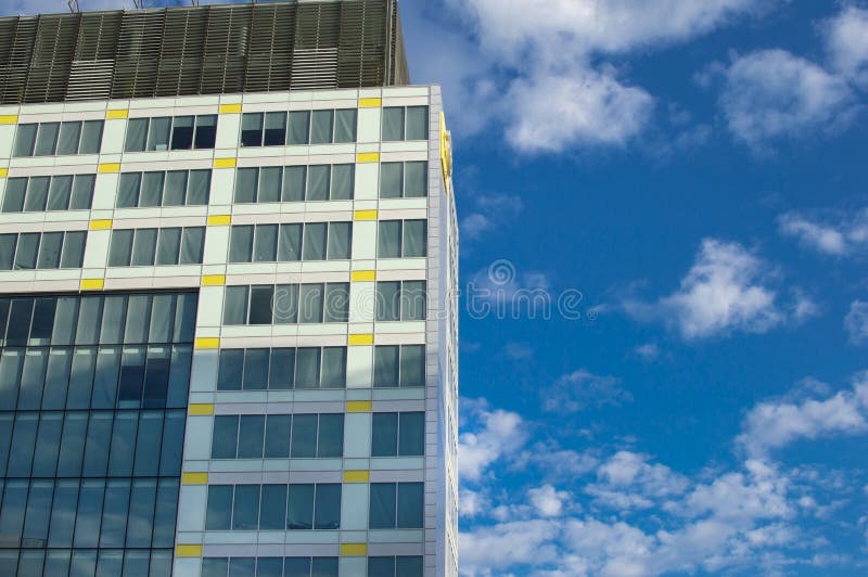 Office Building with Large Glass Windows Stock Image - Image of ...