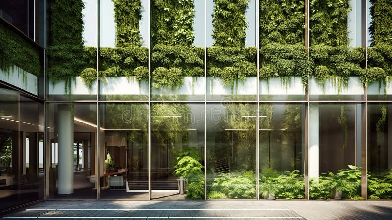 Office Building with Large Panoramic Windows Generative AI Stock ...