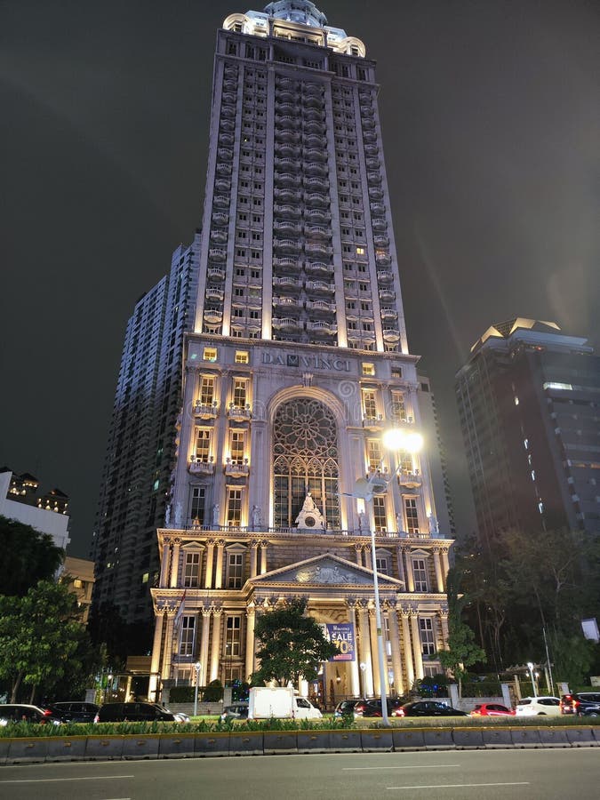 Office Building with Lighting at Night in Jakarta Indonesia Editorial ...