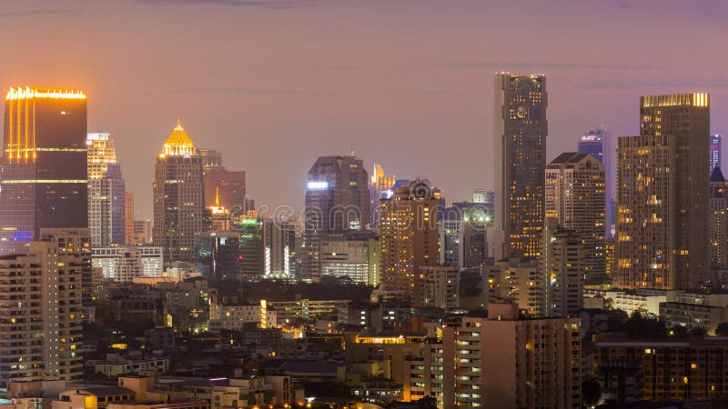 Office Building Lights at Night Stock Image - Image of background ...