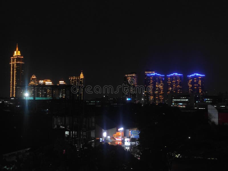 Office Building Lights at Night Stock Image - Image of office, night ...