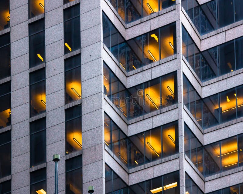 Office Building with Lights Stock Image - Image of lights, city: 163983179