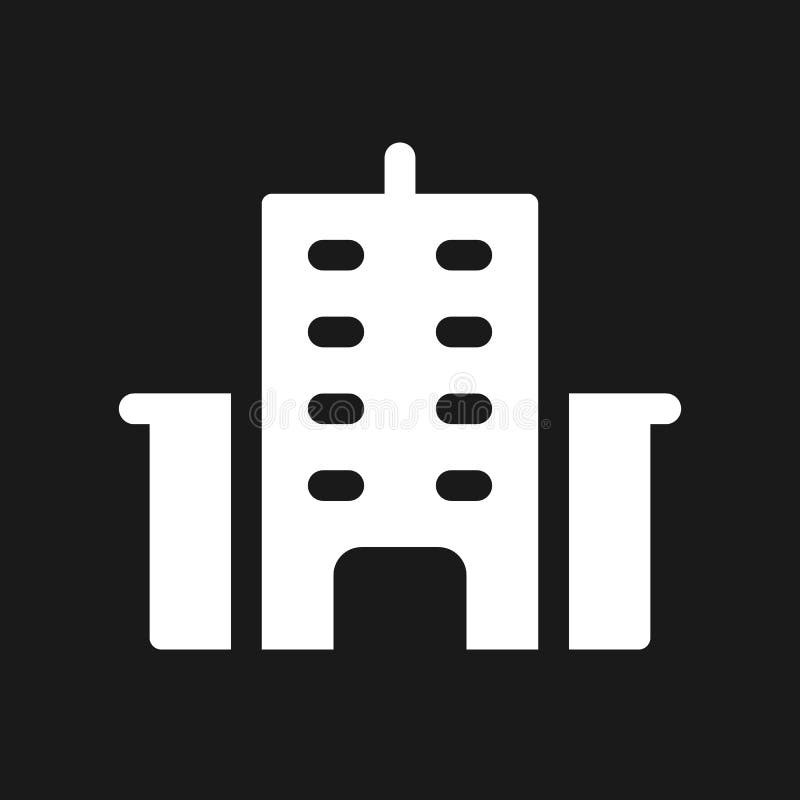 Office Building Location Dark Mode Glyph Ui Icon Stock Vector ...
