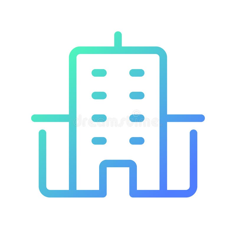 Office Building Location Pixel Perfect Gradient Linear Ui Icon Stock ...