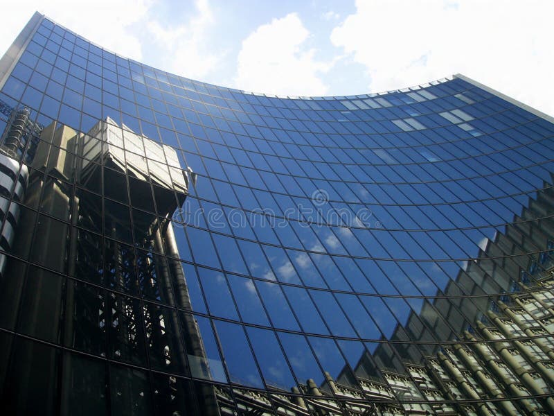 Office Building in London with Reflection of Sky Stock Image - Image of ...