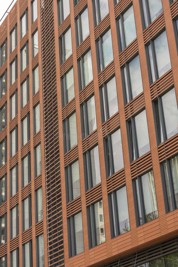 Office Building Made of Metal Panels with Large Windows Stock Photo ...
