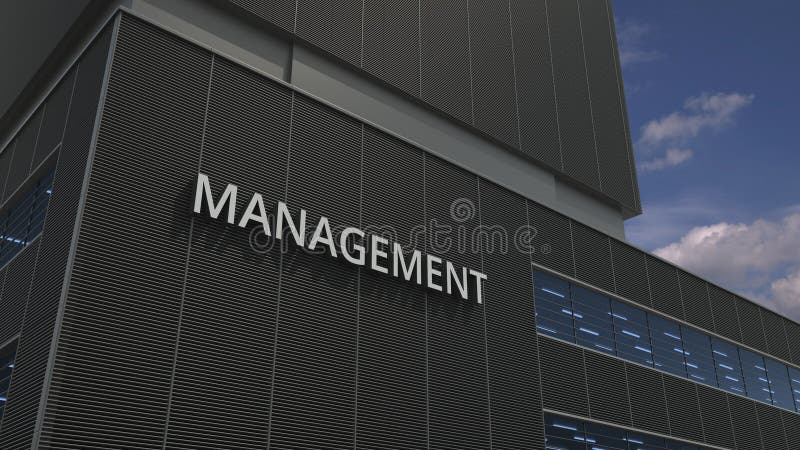 Office Building with MANAGEMENT Signboard, 3d Rendering Stock ...