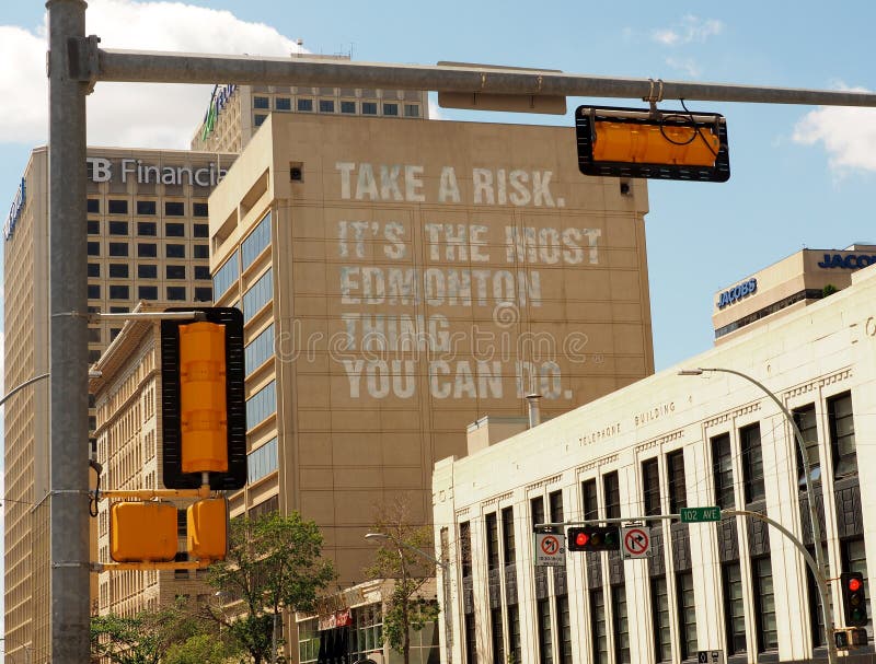Office Building with Message Editorial Stock Image - Image of edmonton ...