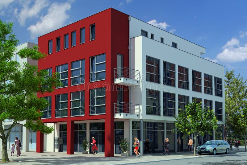 Office building stock image. Image of offices, parking - 34390921